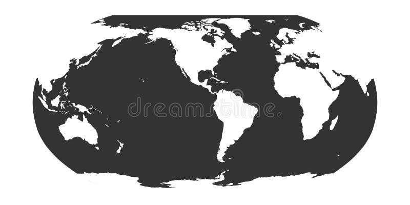 World Map in Robinson Projection Stock Vector - Illustration of ...