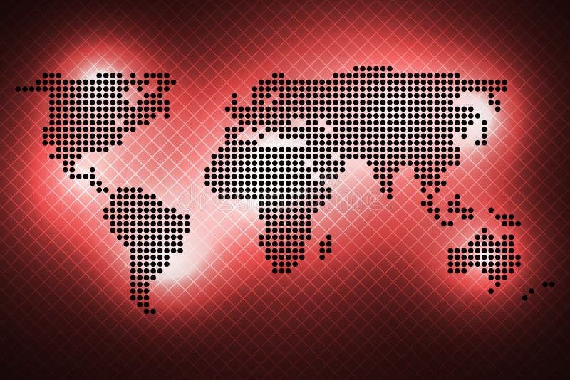 World Map of Round Dots. Red Background. Stock Vector - Illustration of ...