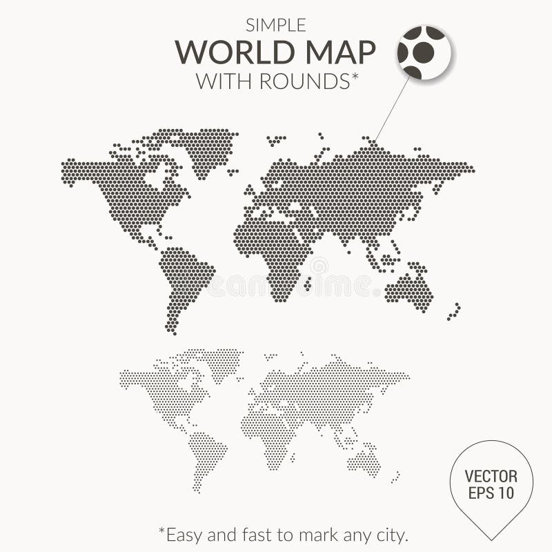 World Map with Rounds for Infographics. Stock Vector - Illustration of ...