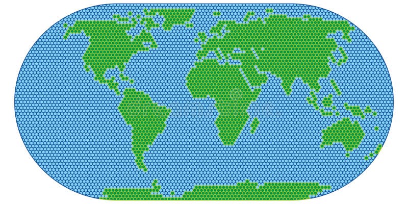 World Map Scan Stylized Vector Image. Flat Globe. Stock Vector ...