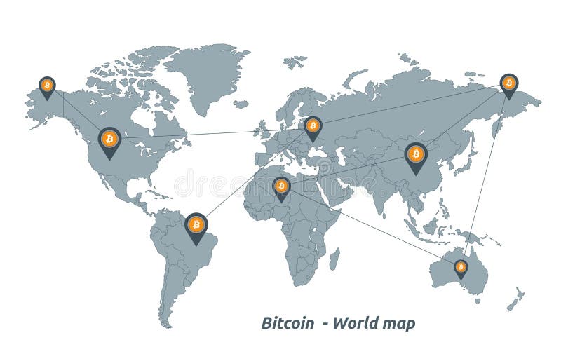 Bitcoin Map Network White Background Stock Illustrations – 464 Bitcoin ...