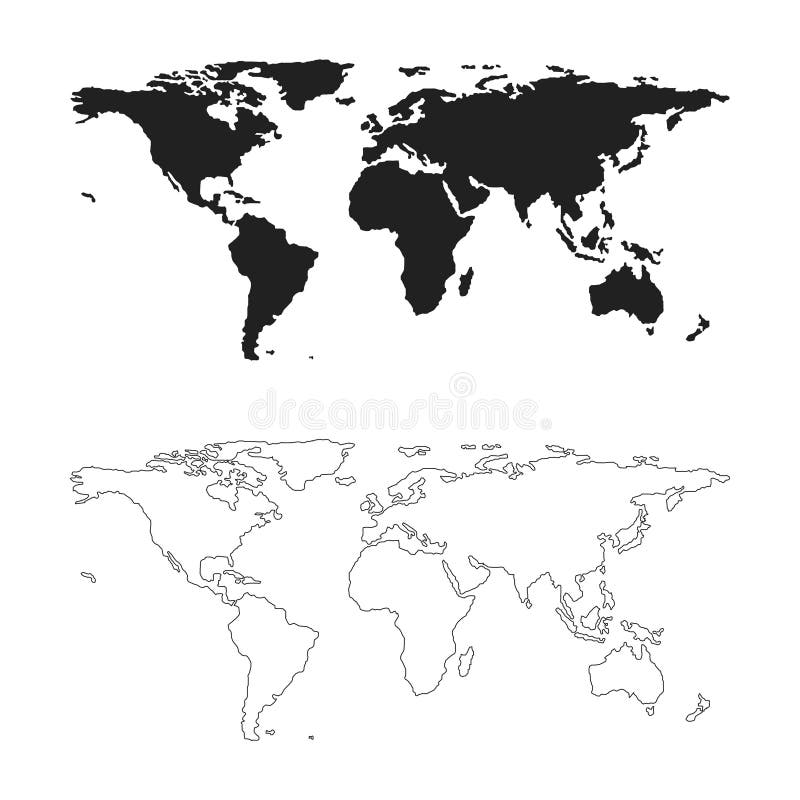 World Map Set Icon . Earth Planet, World Map Icon Stock Vector ...
