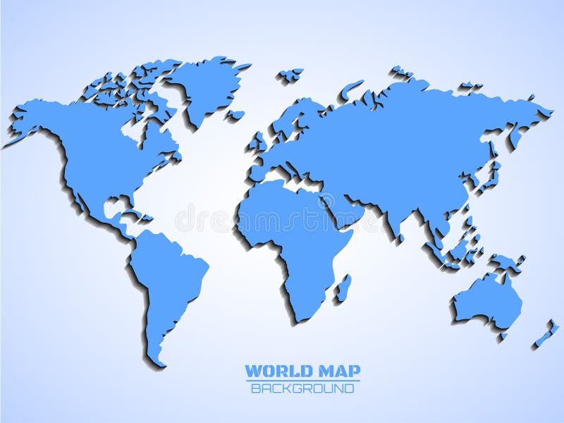 World Map with Shadow. Map of Paper. Vector Illustration Stock Vector ...