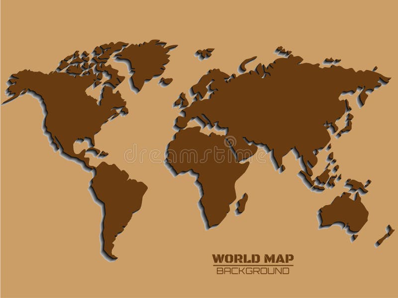 World Map with Shadow. Map of Paper. Vector Illustration Stock Vector ...