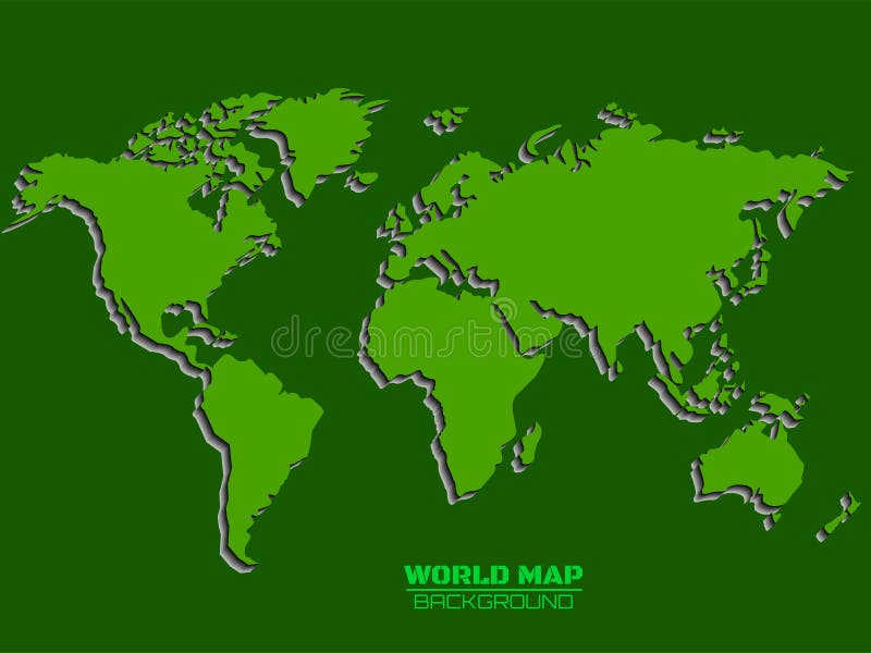 World Map with Shadow. Map of Paper. Vector Illustration Stock Vector ...