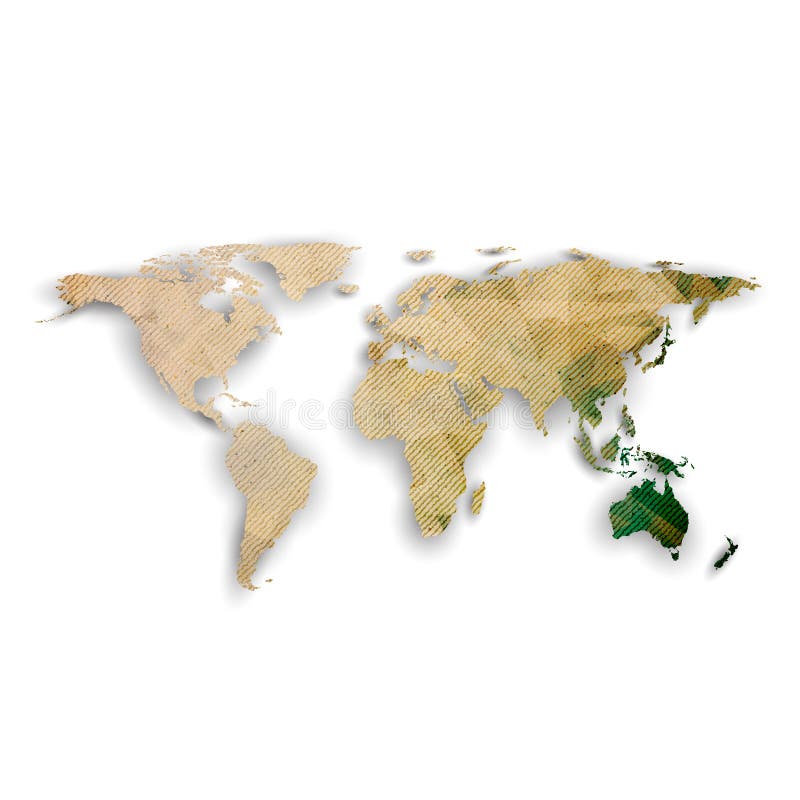 World Map with Shadow, Textured Design Vector Stock Vector ...