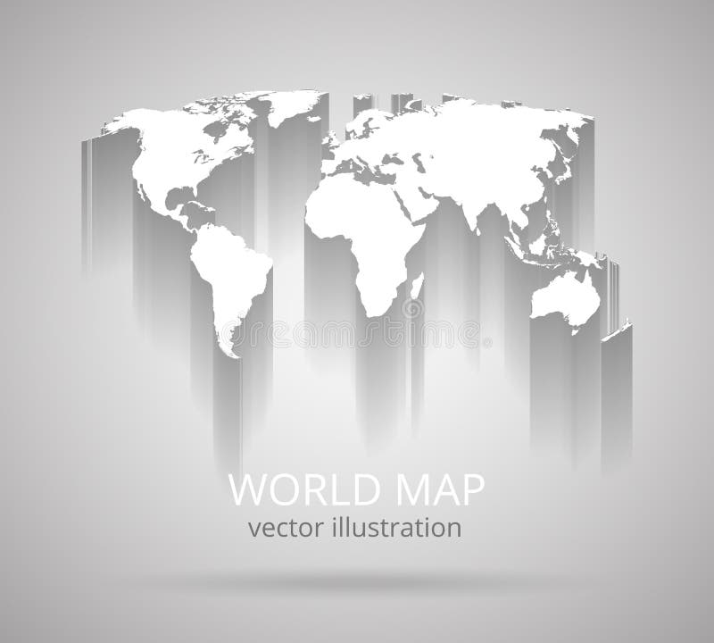 World map with shadow stock vector. Illustration of continent - 45817660