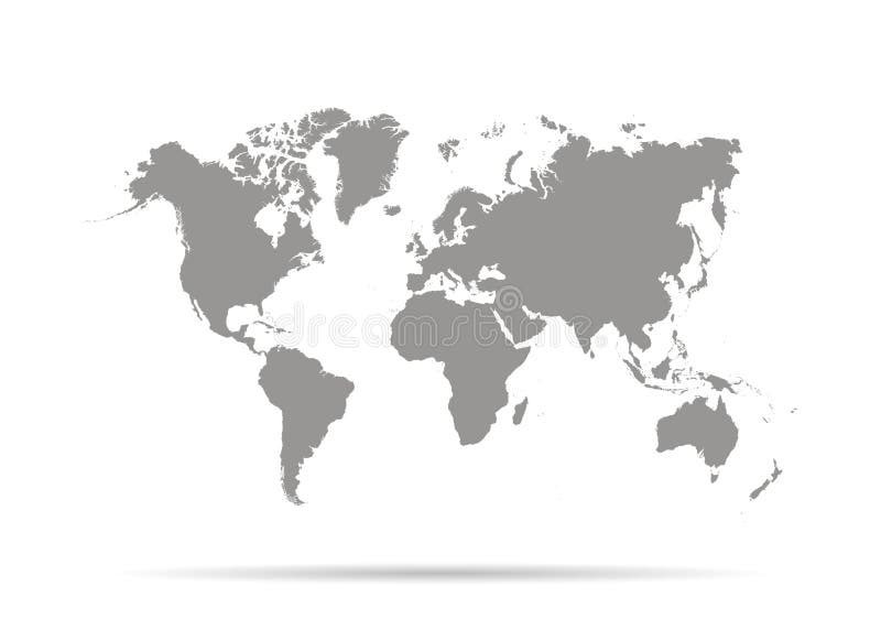 World map with shadow stock illustration. Illustration of global ...