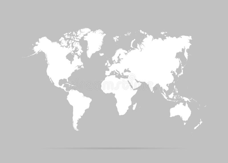 World map with shadow stock illustration. Illustration of elements ...