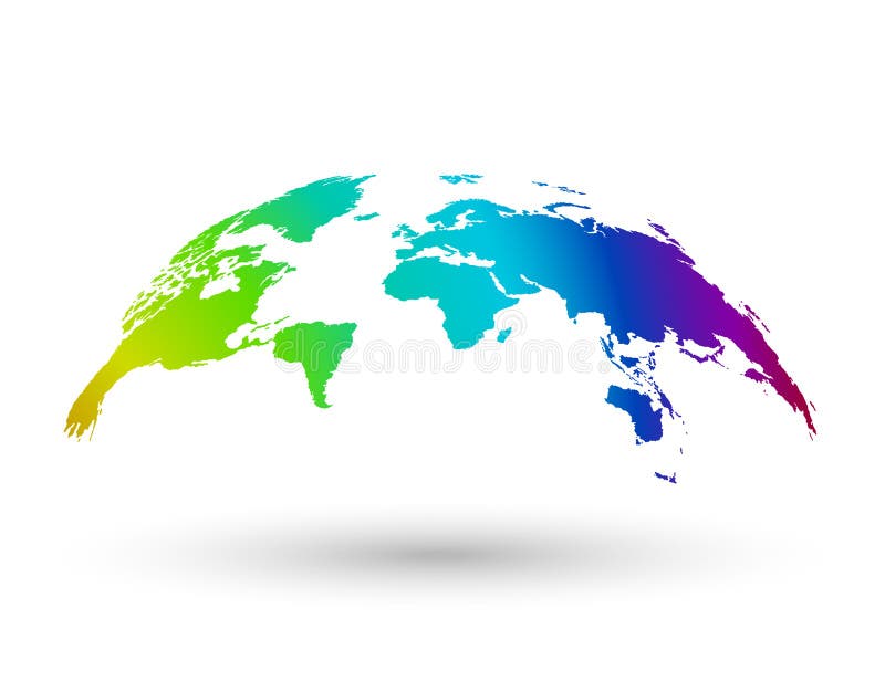 World Map with Shadow. Vector Illustration Stock Vector - Illustration ...