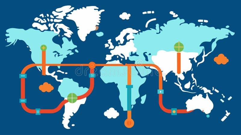 A World Map Showing the International Scope of Pipeline Transportation ...