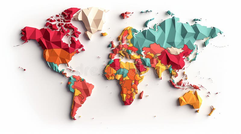 World Map Showing Participating Countries in Different Colors Stock ...