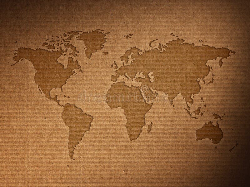 World Map Shows the Corrugated Cardboard Stock Illustration ...