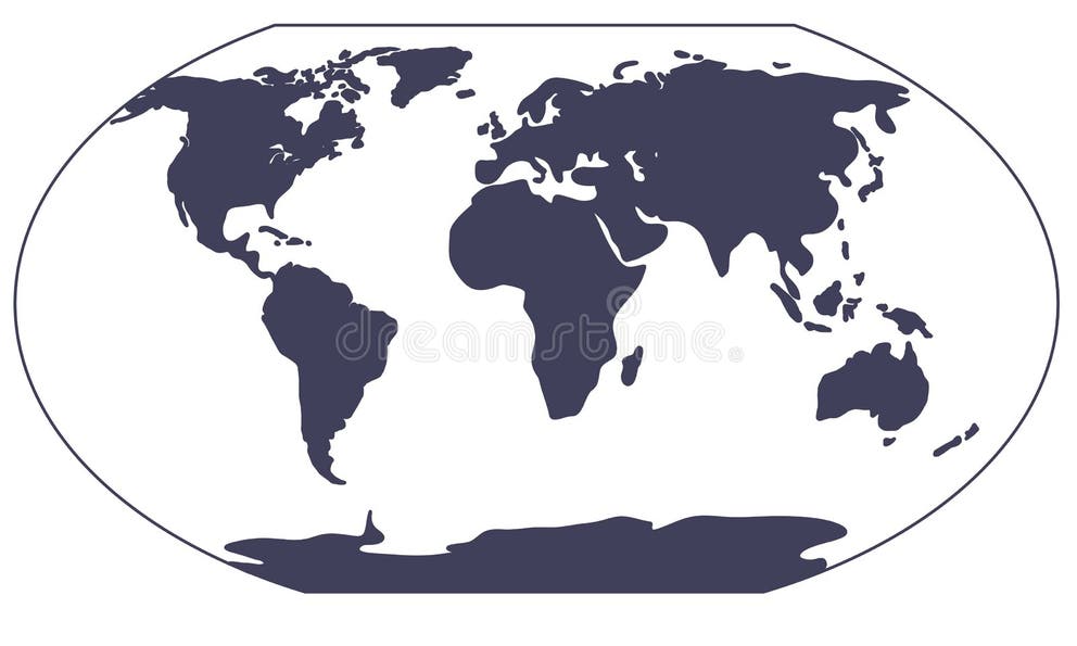 World Map Silhouette stock vector. Illustration of pacific - 4007461