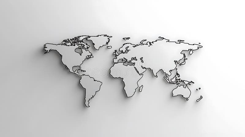 World Map Simple Black White Stock Illustrations – 16,439 World Map ...