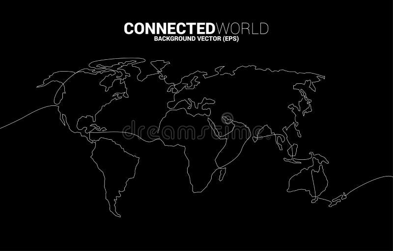 World Map Dot Connection Line Polygon: Concept of Digital World, Data ...