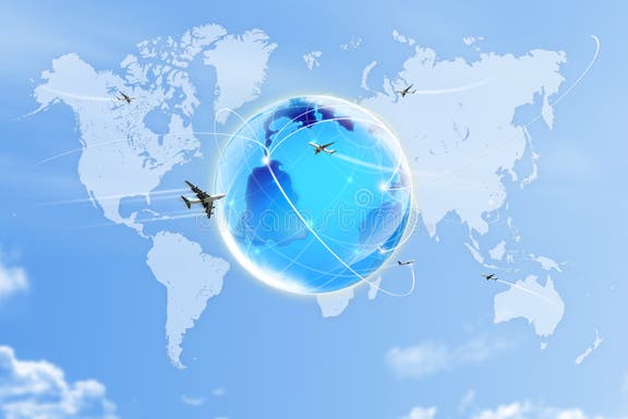 World map on sky stock illustration. Illustration of abstract - 94234190