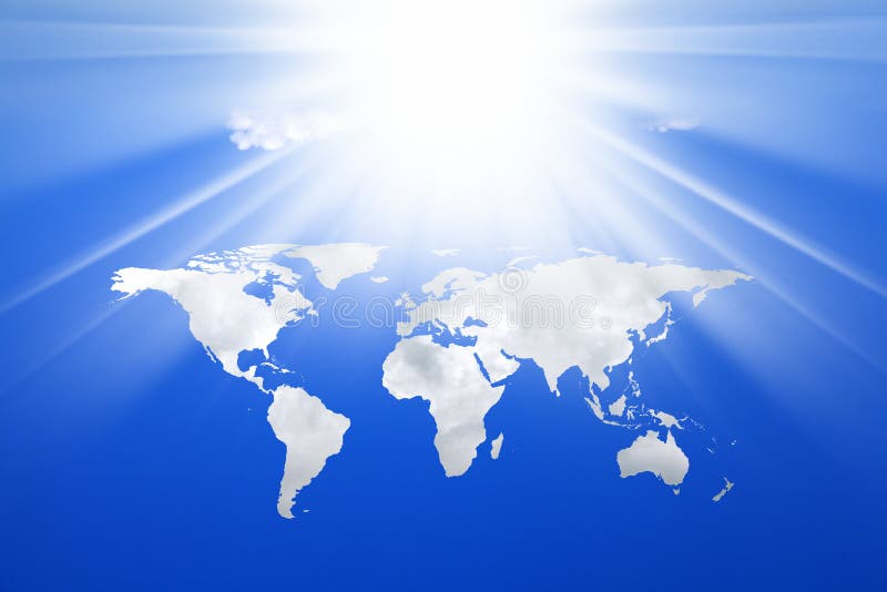 World map in sky stock illustration. Illustration of earth - 75768559