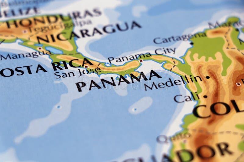 Map Panama Canal Costa Rica Stock Photos - Free & Royalty-Free Stock ...