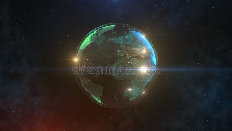 World map with space stock illustration. Illustration of world - 216572450