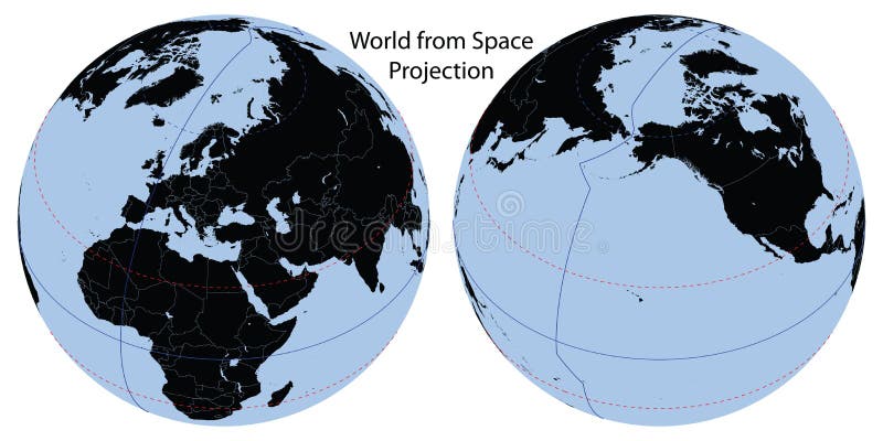 World Map Polar Projection stock vector. Illustration of orientation ...
