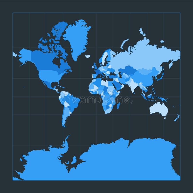 World Map. Spherical Mercator Projection Stock Vector - Illustration of ... World Map. Spherical Mercator Projection Stock Vector - Illustration of ...