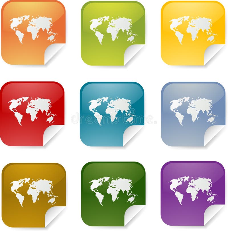 World map square stock illustration. Illustration of selection - 8628041