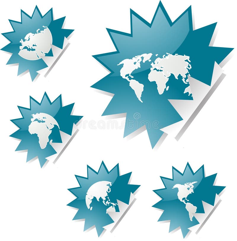 World map stickers stock illustration. Illustration of colored - 8877061