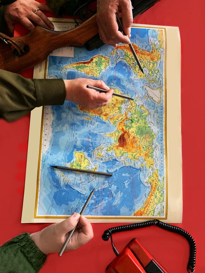 World Map, Strategy of War and Military Operations.Confrontation and ...