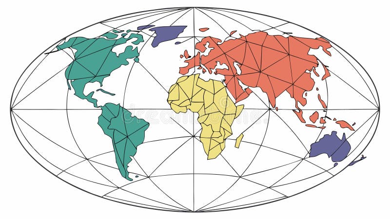 Stylized Globe with Continents. World Map Earth Vector. Vector Design ...