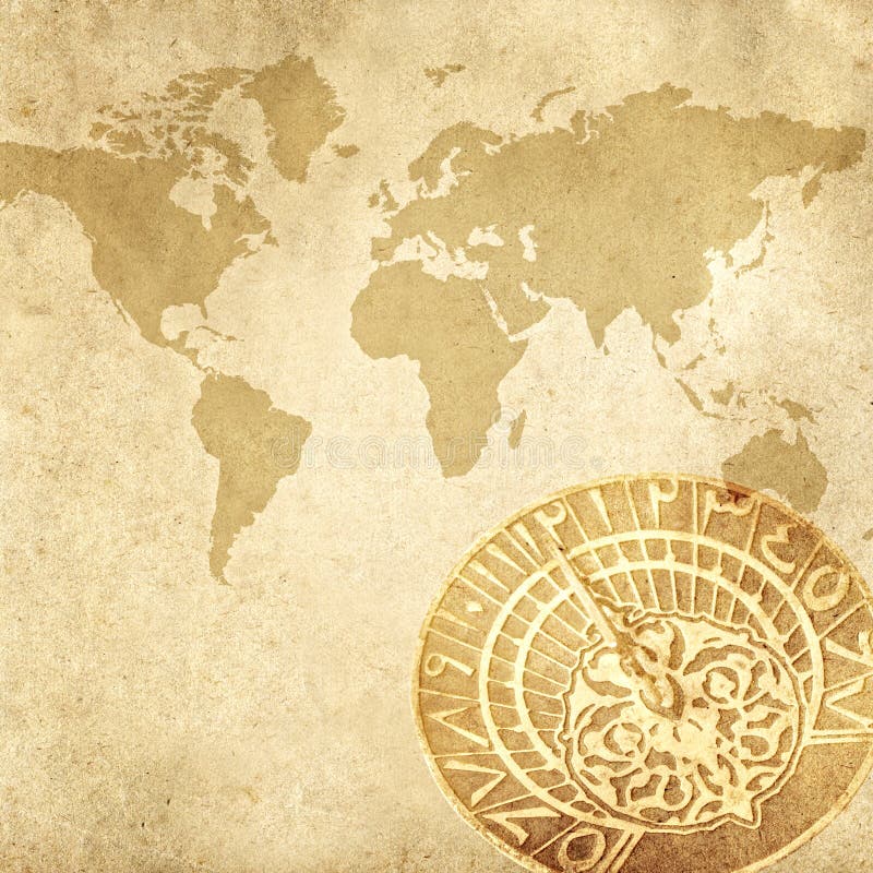 World Map Sundial Stock Illustrations – 12 World Map Sundial Stock ...