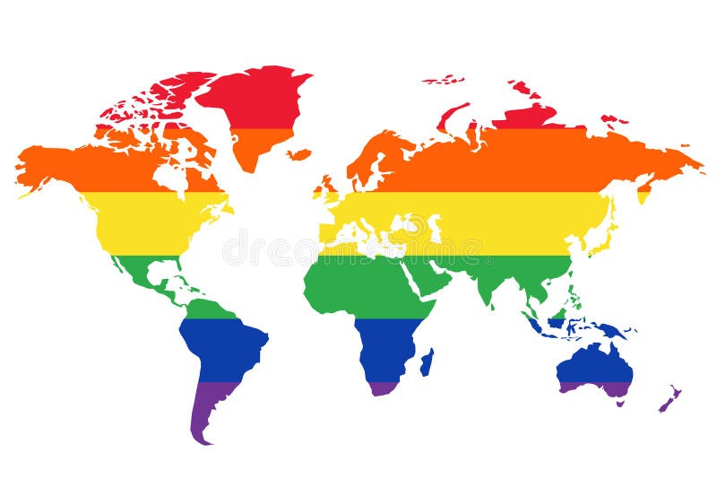 World Map Supporting Lgbt Community Vector Illustration. Vector Icon ...