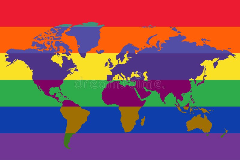 World Map Supporting Lgbt Community Vector Illustration. Vector Icon ...