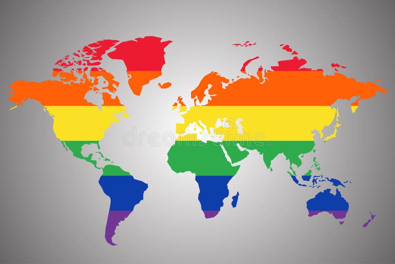 World Map Supporting Lgbt Community Vector Illustration. Vector Icon ...
