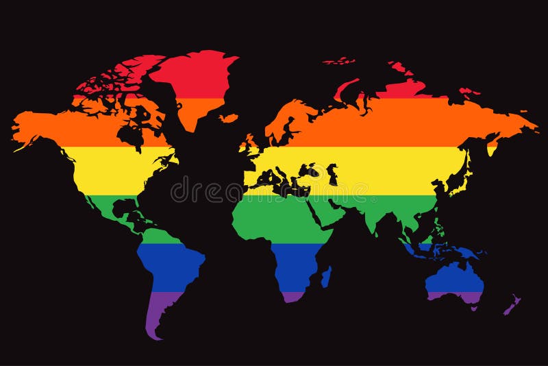 World Map Supporting Lgbt Community Vector Illustration. Vector Icon ...