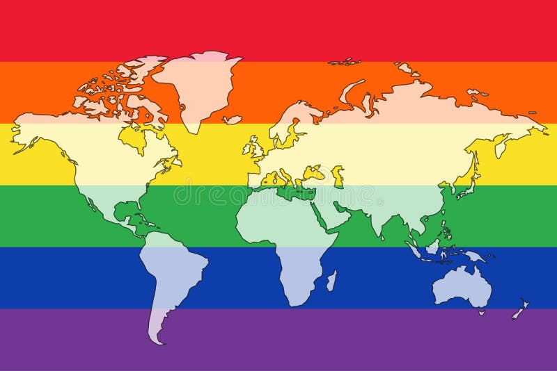 World Map Supporting Lgbt Community Vector Illustration. Vector Icon ...