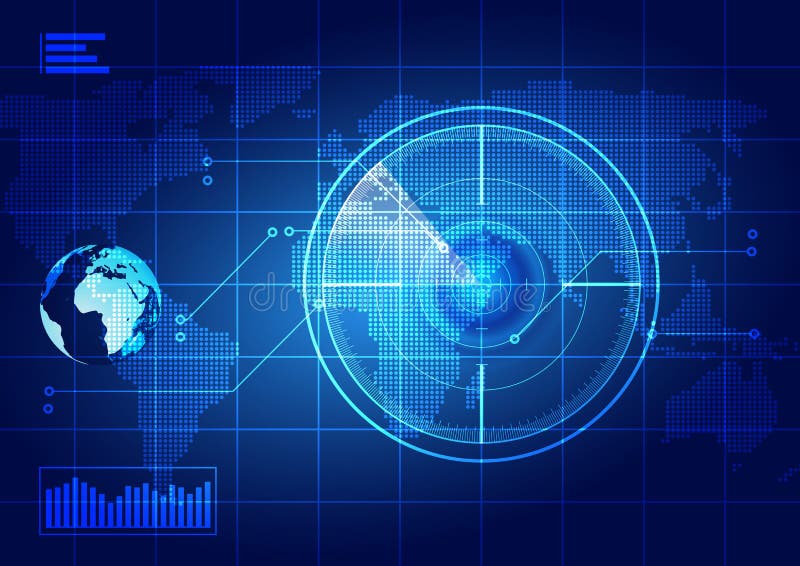 World Map with Technology Background Stock Vector - Illustration of ...