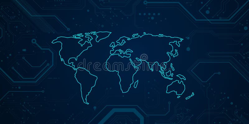 World Map Technology Modern Design Concept. Abstract Texture Stock ...