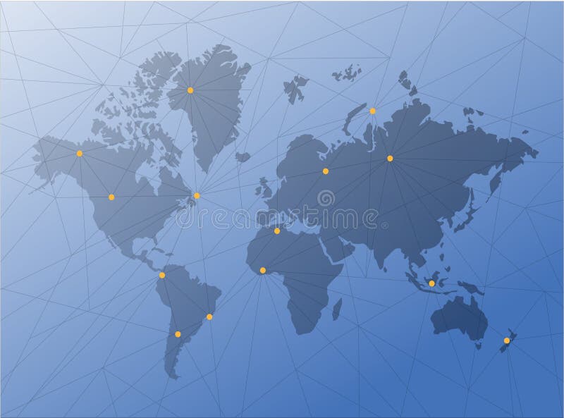 World Map Technology Network Diagram Link. Stock Illustration ...
