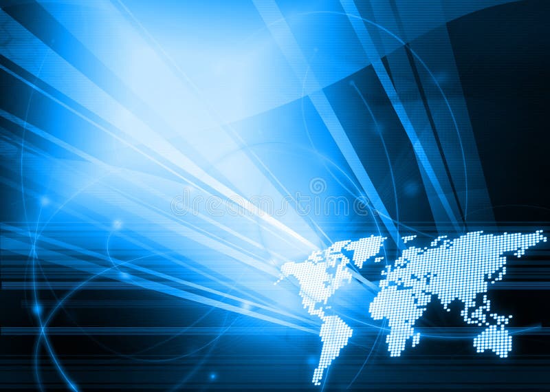 World map technology-style stock illustration. Illustration of ...