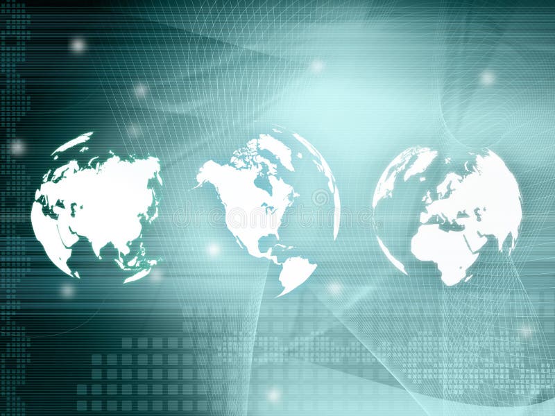 World map technology-style stock illustration. Illustration of ...