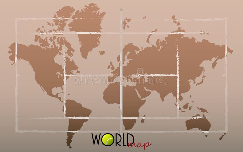World Map Tennis stock illustration. Illustration of country - 49130921