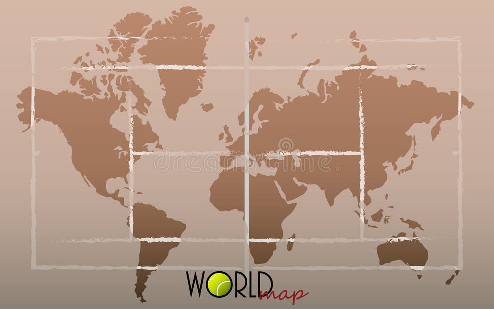 World Map Tennis stock illustration. Illustration of country - 49130921