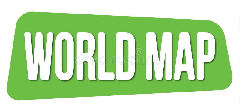 WORLD MAP Text Written on Green Stamp Sign Stock Illustration ...