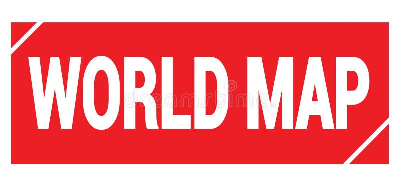 WORLD MAP Text Written on Red Stamp Sign Stock Illustration ...
