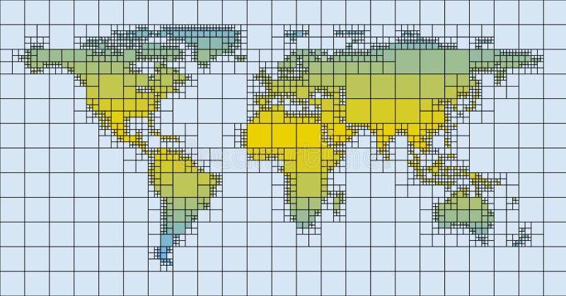 World Map Tile Earth Squares Puzzle Stock Illustration - Illustration ...