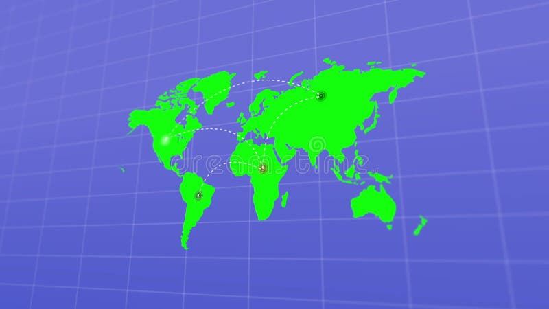 Lines Showing Countries Connecting on World Map Stock Video - Video of ...