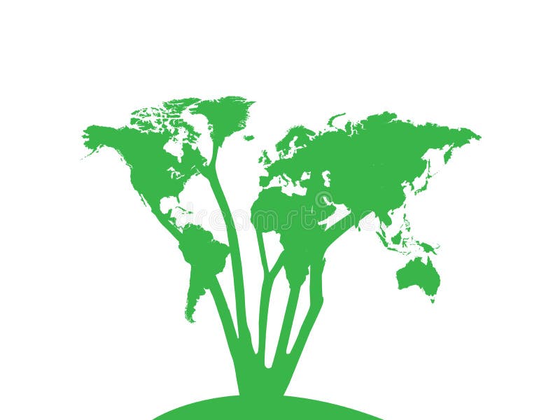 World Map Tree Design stock vector. Illustration of digital - 60761089
