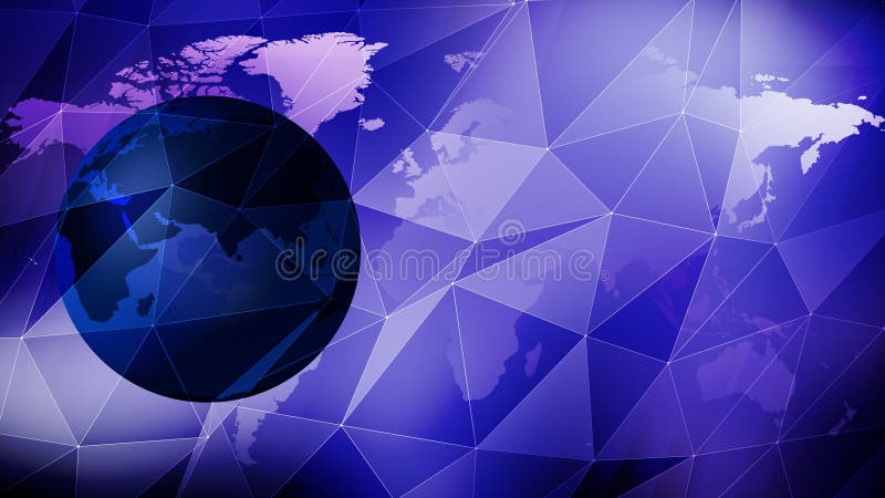 World Map Triangles Global Perspective on Earth Continents, Vibrant ...