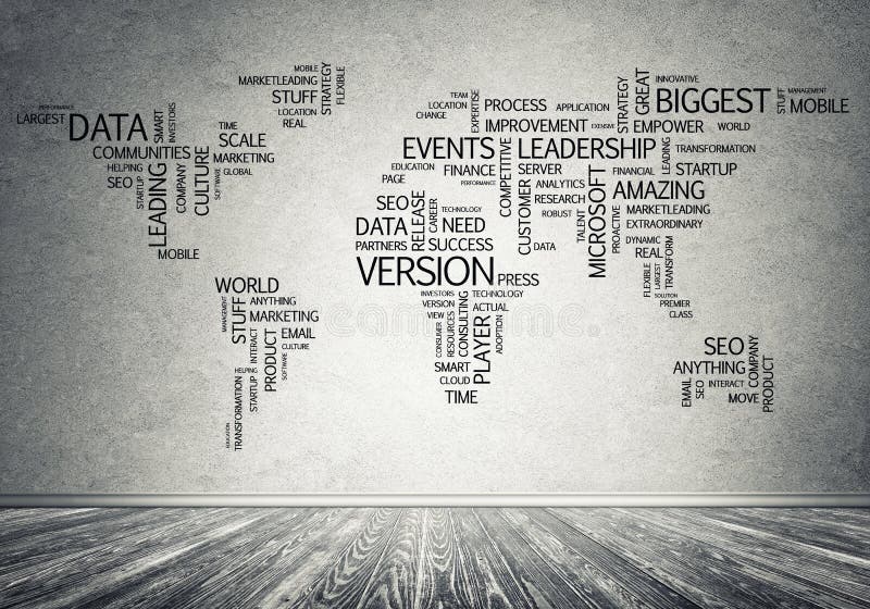 World map in typography stock photo. Image of nations - 77216530